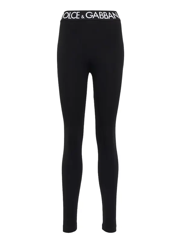 Dolce & Gabbana Logo Cotton-blend Leggings - Black