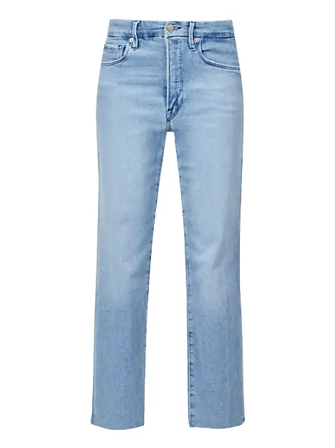 Good American High-rise Straight-leg Stretch-denim Jeans - Blue449