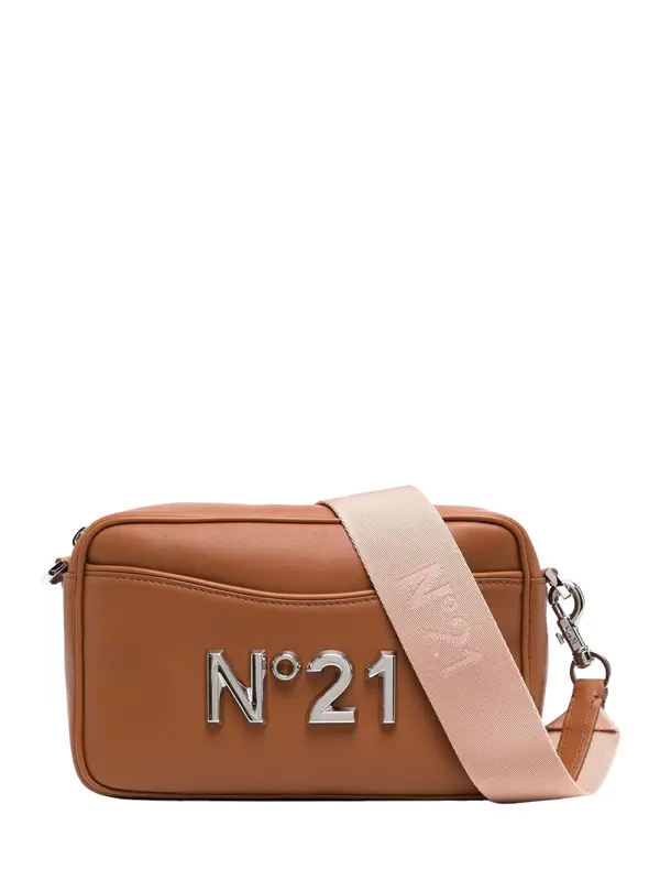 N°21 Logo-plaque Leather Crossbody Bag - Brown