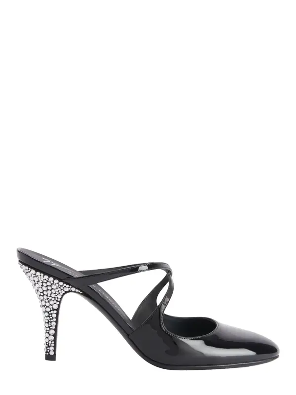 GIUSEPPE ZANOTTI Marthe Crystal 85mm Mules - Black