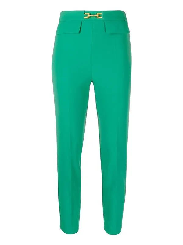 Elisabetta Franchi High-waisted Cropped Trousers - Green