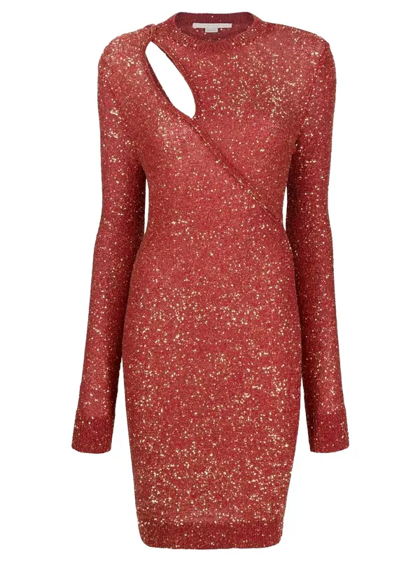 Stella McCartney Sequin-embellished Cut-out Dress - Red