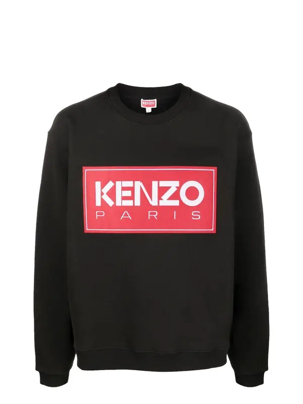 Kenzo Logo-patch Crew-neck Sweatshirt - Black