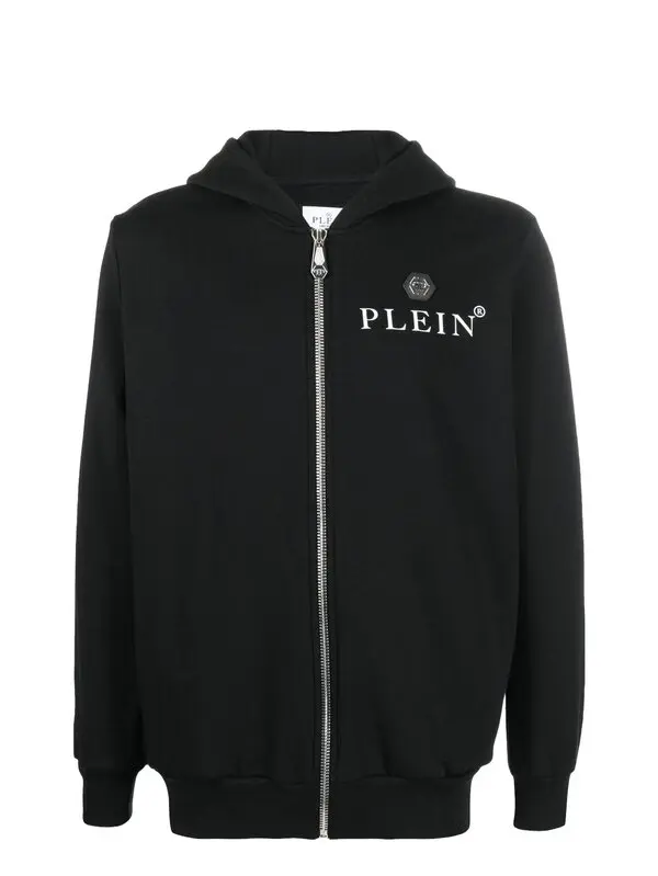 Philipp Plein Logo-print Zip-up Hoodie - Black