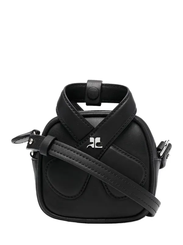 COURREGES Loop Leather Crossbody Bag - Black