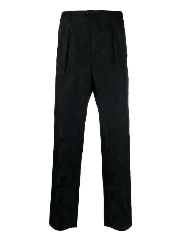 Saint Laurent Paisley Jacquard Trousers - Black