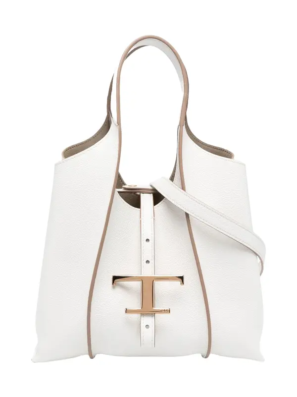 TOD'S Logo Charm Tote Bag - White
