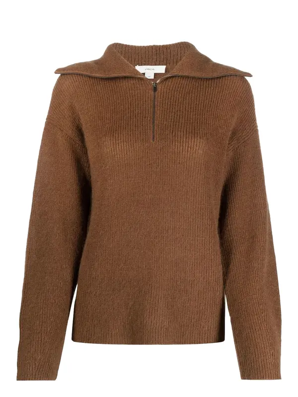 Vince Half-zip Pullover - Brown