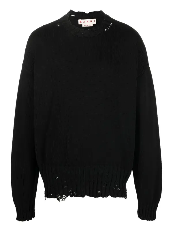Marni Twisted Crew-neck Jumper - Black