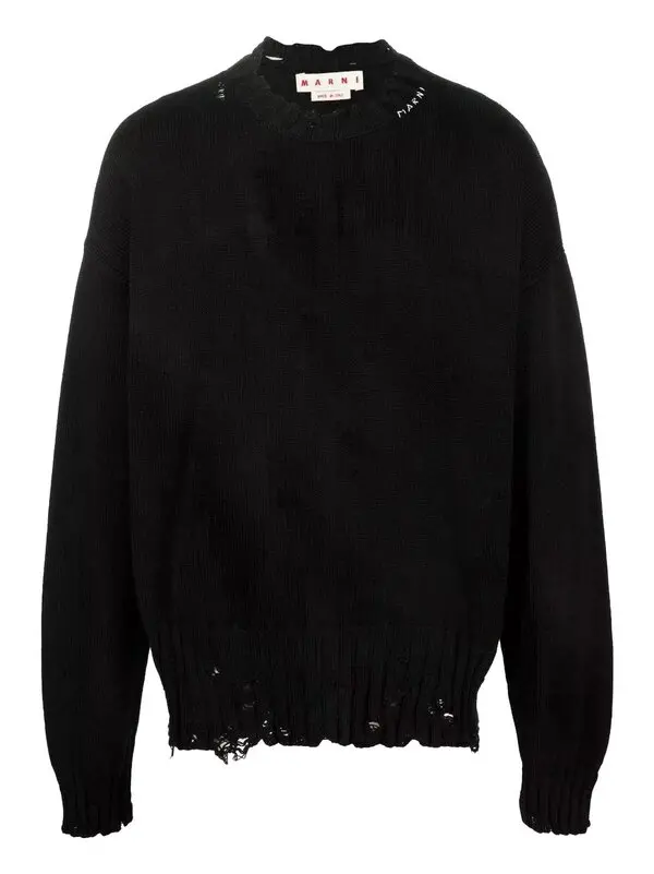 Marni Twisted Crew-neck Jumper - Black