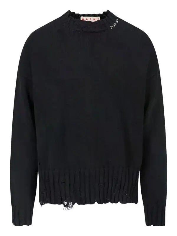 Marni Twisted Crew-neck Jumper - Black