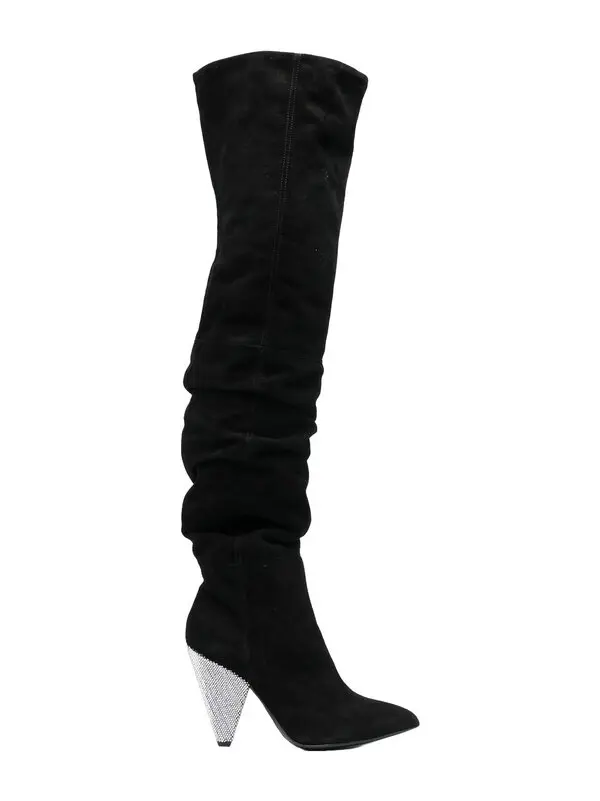 Philipp Plein Ruched Knee-high Boots - Black