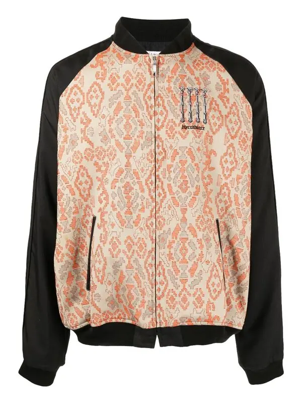 CHILDREN OF THE DISCORDANCE Patterned-jacquard Bomber Jacket - Black