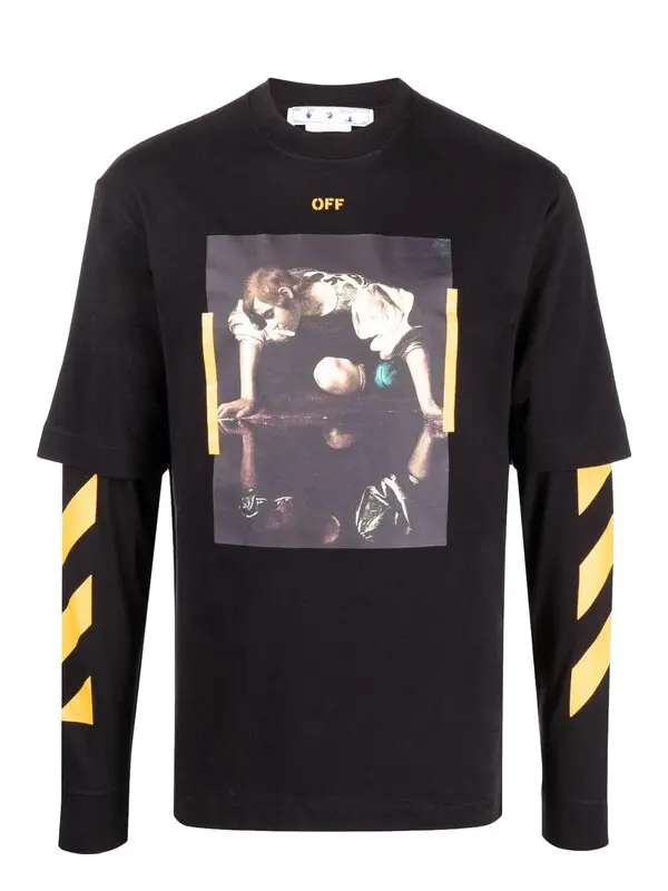 Off-White Caravaggio Painting Arrows-print Top - Black