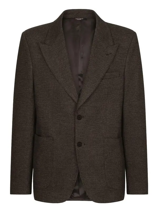 Dolce & Gabbana Glen-plaid Single-breasted Blazer - Grey