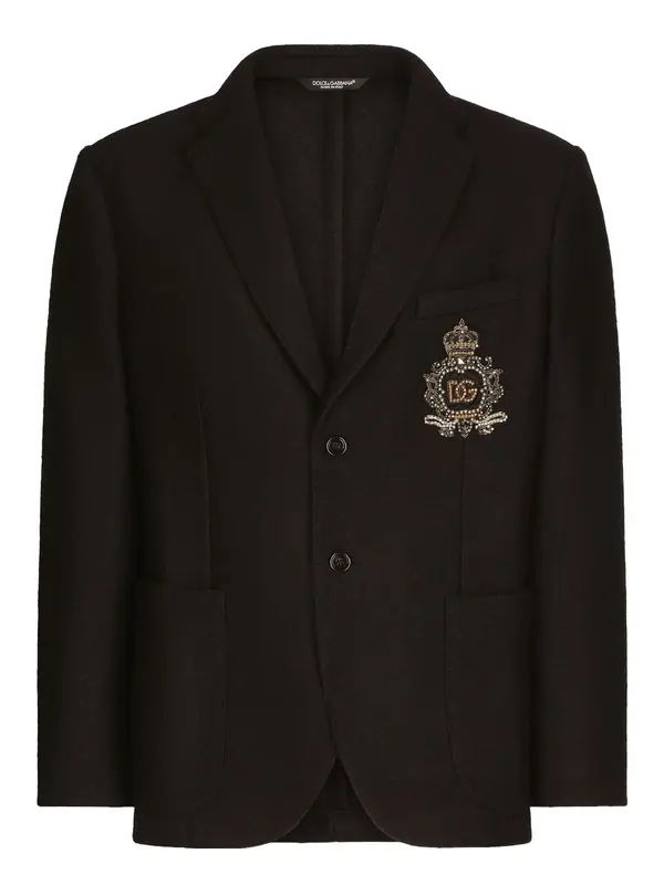 Dolce & Gabbana Heraldic-patch Single-breasted Blazer - Black
