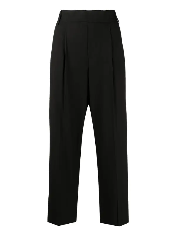 Vince Drapey Cropped-leg Trousers - Black