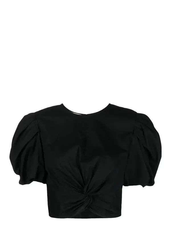 Vince Cropped Knot T-shirt - Black