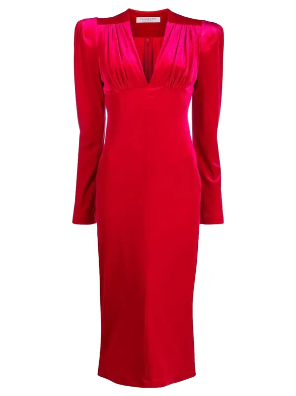 Philosophy Di Lorenzo Serafini V-neck Midi Dress - Red