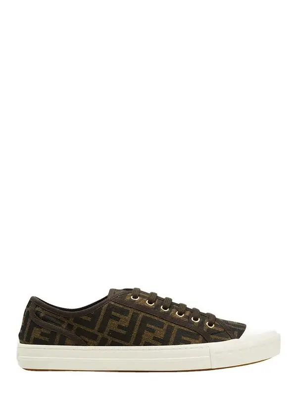 Fendi Domino Low Top Sneakers - Tobacco/black