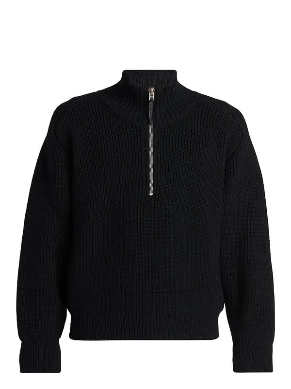 TOM FORD Merino Wool Half-zip Sweater - Black