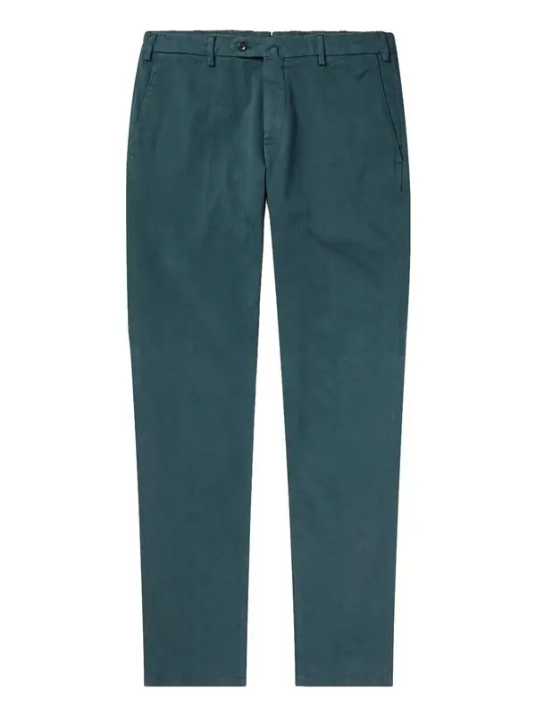 Loro Piana Slim-fit Cotton-blend Trousers - Blue
