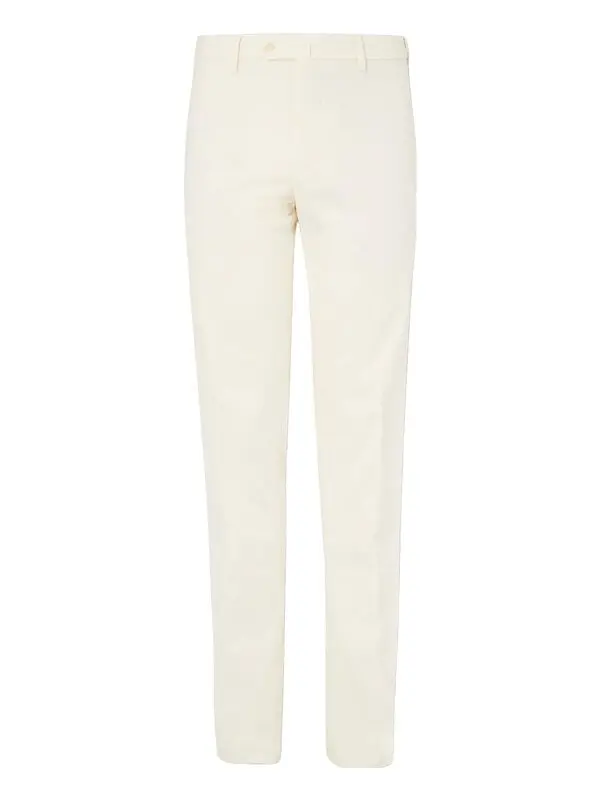 Loro Piana Slim-fit Cotton-blend Trousers - White