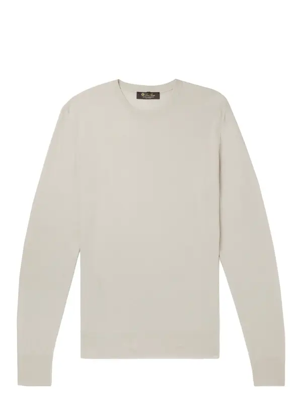 Loro Piana Slim-fit Baby Cashmere Sweater - Neutrals