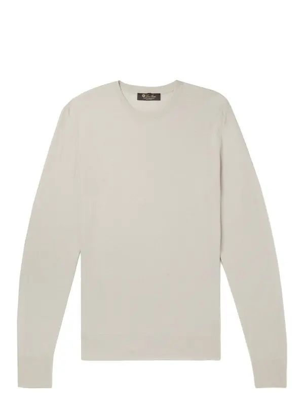 Loro Piana Slim-fit Baby Cashmere Sweater - Neutrals