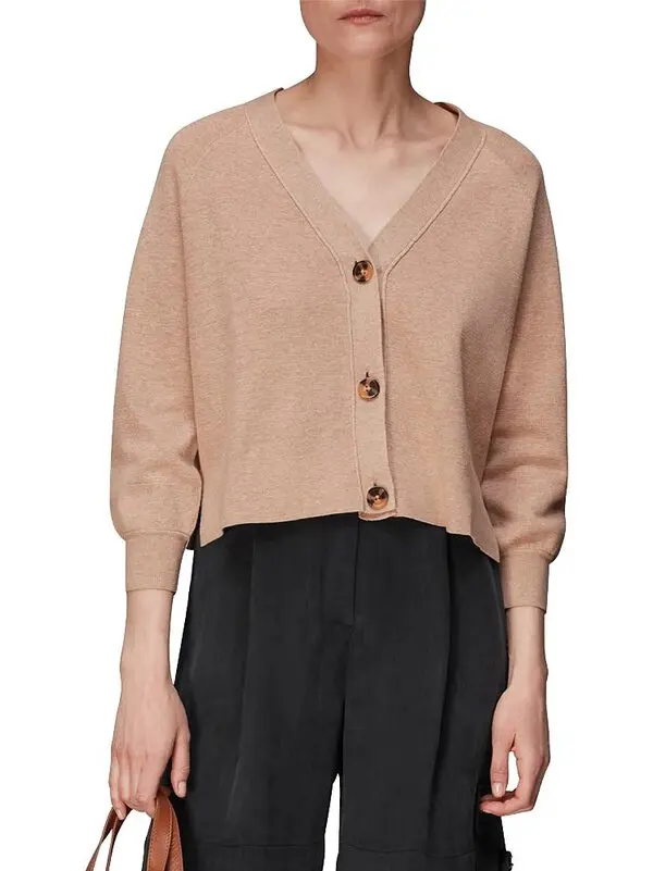 Whistles Button Front Cardigan - Neutral