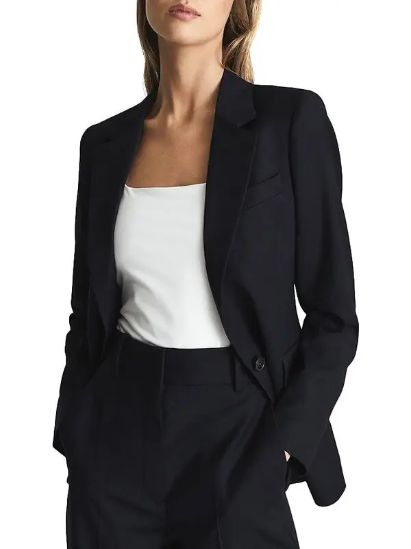REISS Haisley Single Breasted Blazer - Navy