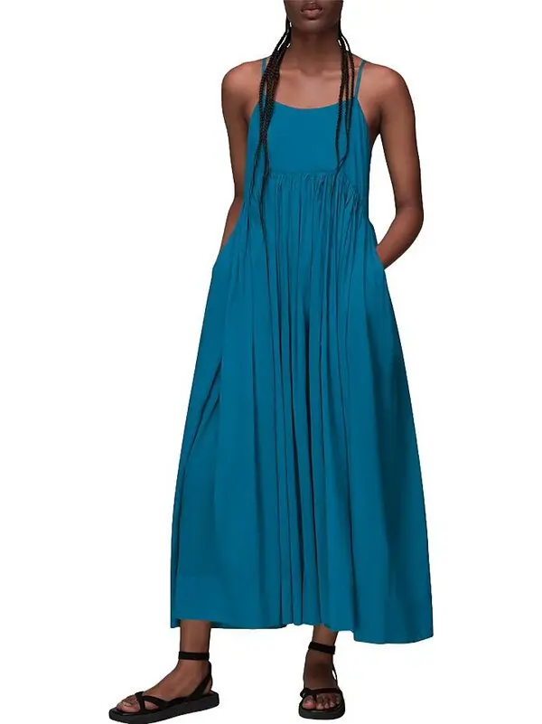 Whistles Carmen Cotton Trapeze Dress - Turquoise