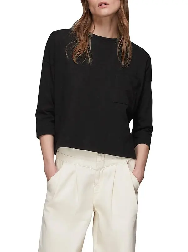 Whistles Cotton Pocket Top - Black