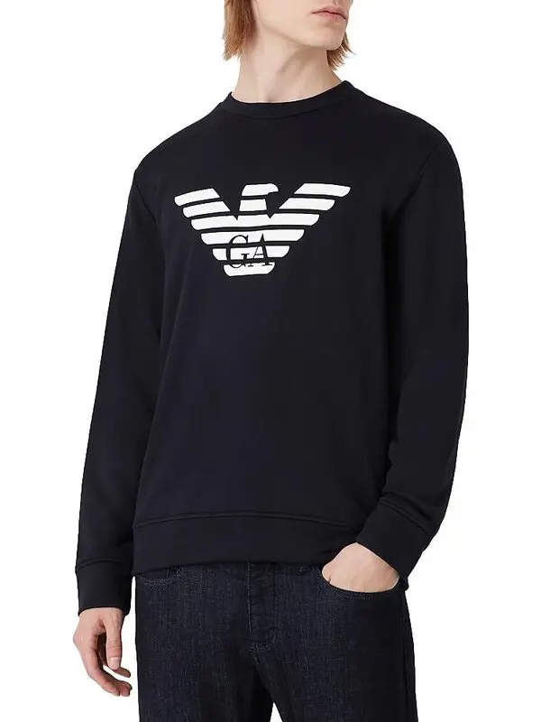 Emporio Armani Essential Jersey Logo Sweatshirt - Navy