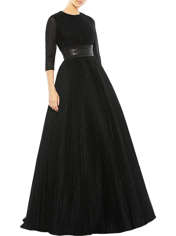 Mac Duggal Ieena Collection Shimmer Gown - Black