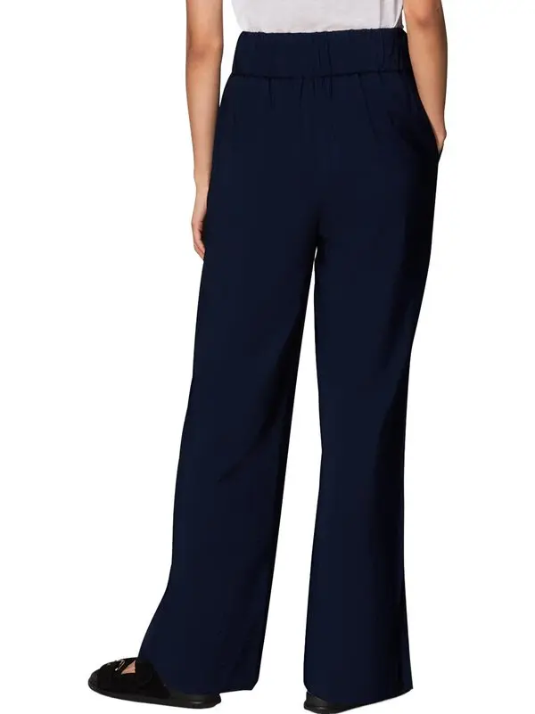 Whistles Nicola Pull On Wide Leg Pants - Navy