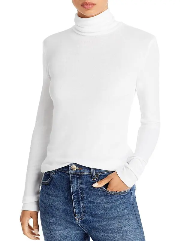 Splendid 1x1 Turtleneck Top - White