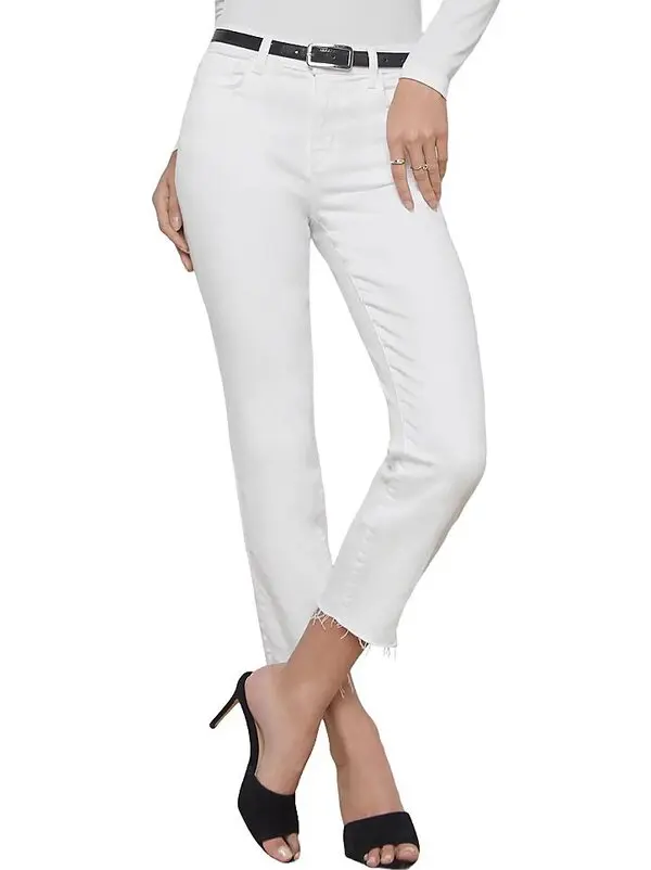 L'Agence Sada High-rise Cropped Straight-leg Jeans - Blanc