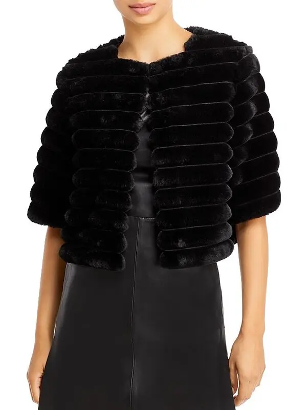 Bcbgmaxazria Faux Fur Shrug - Black