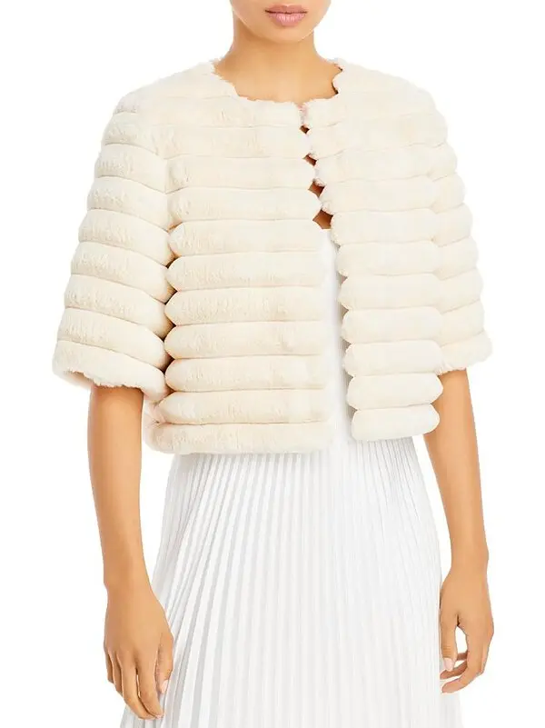 Bcbgmaxazria Faux Fur Shrug - Gardenia