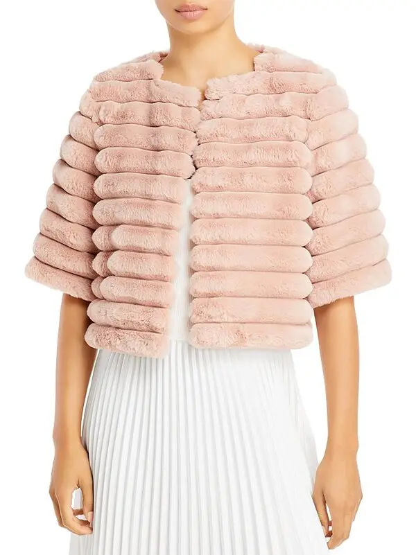 Bcbgmaxazria Faux Fur Shrug - Pink