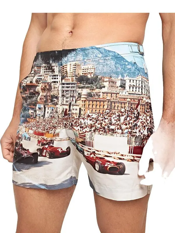 Orlebar Brown Bulldog Photo Print Swim Trunks - Start Your Engine