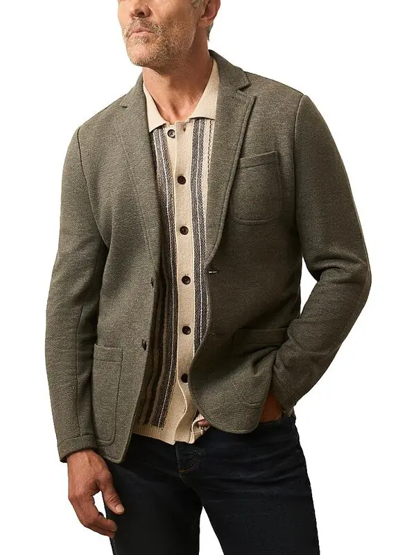Faherty Brand Inlet Slim Fit Knit Blazer - Olive Leaf