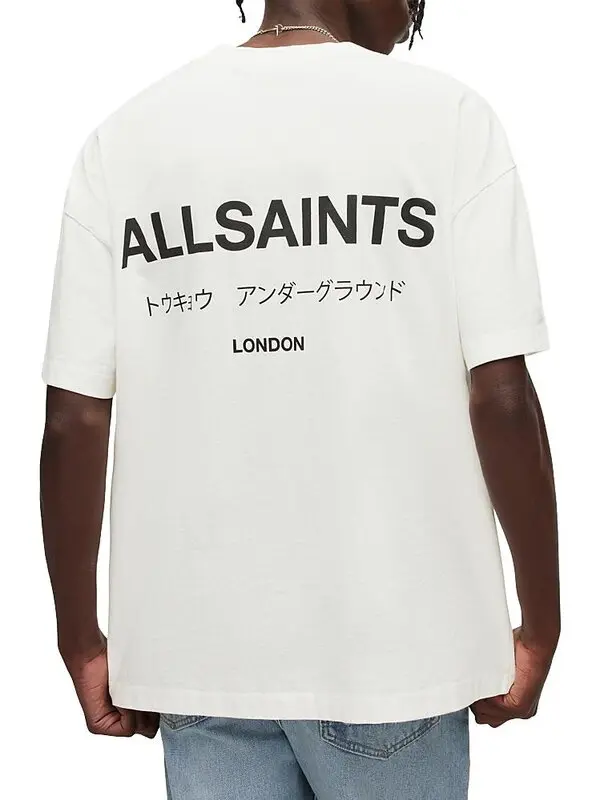 ALLSAINTS Underground Organic Cotton Logo Graphic Tee - Ashen White