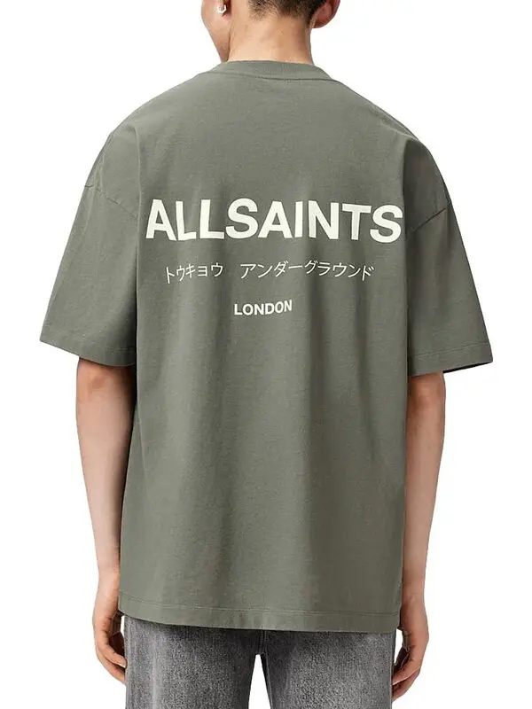 ALLSAINTS Underground Organic Cotton Logo Graphic Tee - Maple Green