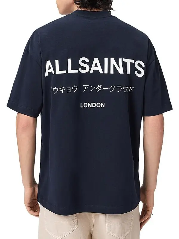 ALLSAINTS Underground Organic Cotton Logo Graphic Tee - Sapphire Blue