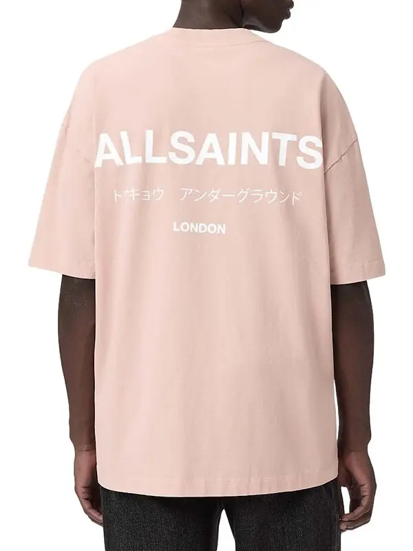ALLSAINTS Underground Organic Cotton Logo Graphic Tee - Sunbaked Pink