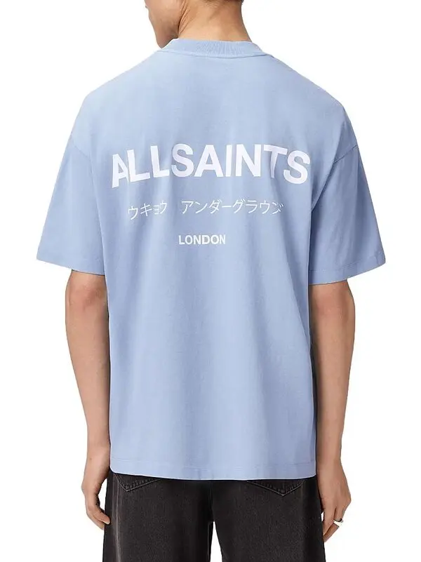 ALLSAINTS Underground Organic Cotton Logo Graphic Tee - Villa Blue