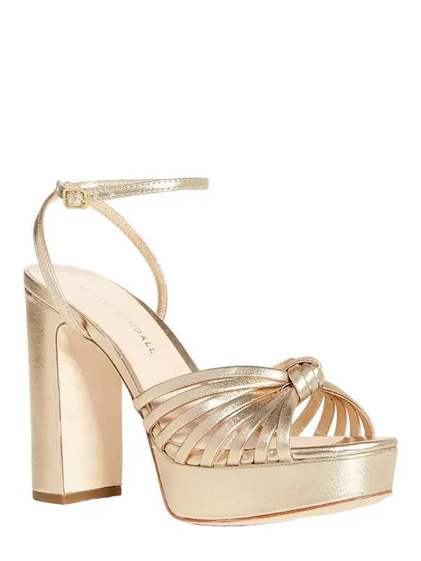 LOEFFLER RANDALL Rivka Platform High Block Heel Sandals - Champagne