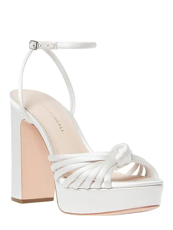 LOEFFLER RANDALL Rivka Platform High Block Heel Sandals - Cream